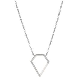 Collier Smart Jewel "Mittelteil Pentagon mit Zirkonia, Silber 925" Halsketten Gr. 47cm, Silber 925 (Sterlingsilber), silberfarben (silber) Damen