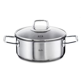 Bratentopf Fissler "viseo" Töpfe Gr. 2,4 l + Ø 20 cm, silberfarben 2,4 Liter, Induktion