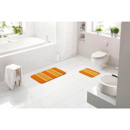 Badematte Grund Badematten Gr. rechteckig (40 + 50cm x 50 + 80cm),, orange