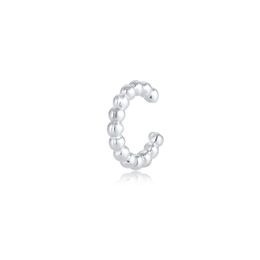 Single-Ohrhaken Elli "Basic Single Earcuff Kugeln Ohrklemme 925 Silber" Ohrringe Gr. OneSize, ohne Stein, Silber 925 (Sterlingsilber), silberfarben (silber) Damen