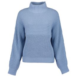 Strickpullover Blue Seven "Blue Seven Pullover mit Stehkragen SPECIAL" Gr. 42, blau (518 - mittelblau) Damen Pullover