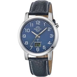 Funkuhr MASTER TIME "Basic, MTGA- 10493-32 L", blau, Armbanduhren, Herren, Armbanduhr, Quarzuhr, Herrenuhr, Datum, Leuchtzeiger