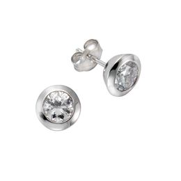 Paar Ohrstecker Vivance "925 Sterling Silber Zirkonia rund" Ohrringe Gr. ONE-SIZE, Silber 925 (Sterlingsilber), weiß (weiß, weiß) Damen Ohrstecker Ohrschmuck