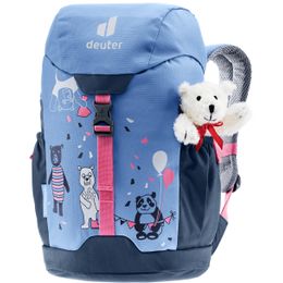 Kinderrucksack Deuter "SCHMUSEBÄR MIT TEDDY 8 L", blau (pacific, marine), Rucksäcke, Kinder, H 33 x B 21 x T 15cm, Polyester