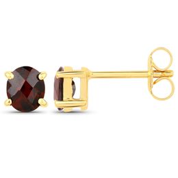 Paar Ohrstecker VIRA JEWELS "925-Sterling Silber vergoldet Glänzend Granat oval rot" Ohrringe Gr. ONE-SIZE, 1,4 ct, Silber 925 (Sterlingsilber), gelb (gelb + rot) Damen