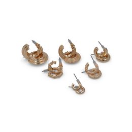 Ohrstecker-Set Firetti "Halbcreolen Set goldfarben" Ohrringe Gr. Metall, goldfarben (gelbgoldfarben) Damen