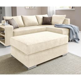 Hocker Collection AB "John" Gr. Microfaser PRIMABELLE, ohne Federkern, beige (natur) Frei im Raum stellbar, wahlweise mit Federkern