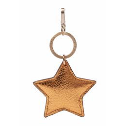 Schlüssel-Anhänger Gretchen "Star Keyring" Schlüsselanhänger goldfarben Damen aus italienischem Kalbsleder