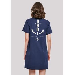 Shirtkleid F4NT4STIC "Ahoi Anker Knut & Jan Hamburg" Gr. 5XL, blau (lightnavy) Damen Kleider Print