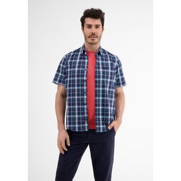 Kurzarmhemd Lerros "Lerros Halbarmhemd *Poplin Check*" Gr. S, Normalgrößen, blau (light turquoise) Herren Hemden