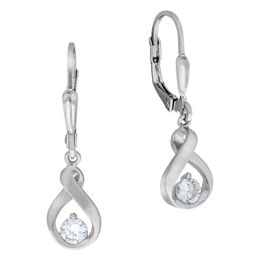 Paar Ohrhänger Firetti "Schmuck Geschenk Silber 925 Ohrschmuck Patentbrisur Tropfen Glitzer" Ohrringe Gr. Silber 925 (Sterlingsilber), silberfarben (silberfarben, kristallweiß, kristallweiß) Damen mit Zirkonia (synth.)