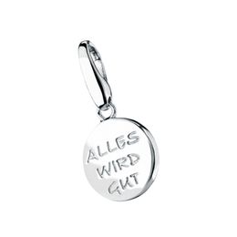 Charm-Einhänger Giorgio Martello MILANO "Schriftzug Alles wird gut, Silber 925" Charms silberfarben (silber) Damen