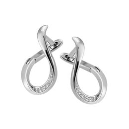 Paar Creolen Firetti "Schmuck Geschenk Silber 925 Ohrschmuck Unendlichkeit Acht-Form" Ohrringe Gr. Silber 925 (Sterlingsilber), silberfarben (silberfarben, kristallweiß, kristallweiß) Damen mit Zirkonia (synth.)