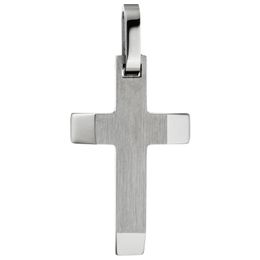 Kreuz-Anhänger Jobo "Anhänger Kreuz" Schmuckanhänger Gr. Edelstahl, silberfarben (edelstahlfarben) Damen Edelstahl