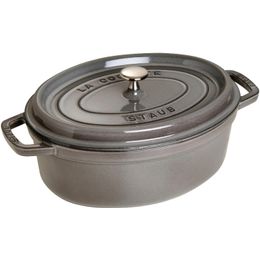 Bräter Staub "Cocotte" Töpfe Gr. 4,25 l + Ø 29cm + Höhe 15,5cm, grau (graphit, grau) robust, langlebig, perfekte Hitzeverteilung, Aromaregen-Deckel