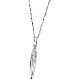 Kette mit Anhänger Firetti "Schmuck Geschenk Silber 925 Halsschmuck Halskette Ankerkette Stab" Halsketten Gr. Silber 925 (Sterlingsilber), L: 45cm B: 1,1mm, silberfarben (silberfarben-kristallweiß) Damen mit Zirkonia (synth.)