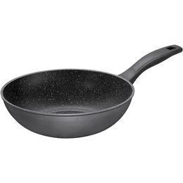 Wok Stoneline Pfannen Gr. Ø 30cm + Höhe 9,5cm, grau (anthrazit) Ø 30 cm, Induktion