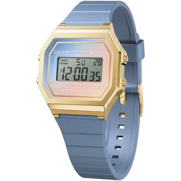 Ice Watch Chronograph ICE-WATCH "ICE digit retro sunset - Small" Armbanduhren blau (hellblau) Damen Quarzuhr, Armbanduhr, Damenuhr, digital, Silikonarmband, Stoppfunktion