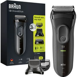 Elektrorasierer Braun "Series 3 Shave&Style 3000BT", schwarz, Elektrorasierer, Wet&Dry