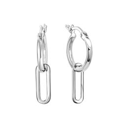 Paar Creolen Vivance "925-Sterling Silber rhodiniert" Ohrringe Gr. ONE-SIZE, Silber 925 (Sterlingsilber), weiß Damen