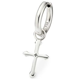 Single-Creole Bruno Banani "Schmuck Geschenk Silber 925 Ohrschmuck Ohrring Kreuz" Ohrringe Gr. Silber 925 (Sterlingsilber), silberfarben Herren Einhänger abnehmbar