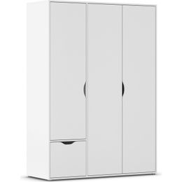 Drehtürenschrank Rauch "Kleiderschrank Schrank Garderobe Wäscheschrank NARAI mit Schubladen" Schränke Gr. B/H/T: 140cm x 194cm x 53cm, 3 St., weiß (alpinweiß) Griffausfräsungen für eine grifflose Optik TOPSELLER MADE IN GERMANY