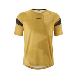 Radtrikot Gonso "MASINO", Herren, Gr. XXXL, gelb (senf), 92% Polyester (Recycelt), 8% Elasthan, Rundhals, Trikots, Herren MTB-Radshirt kurzarm, leichtes Fahrradtrikot, Funktionsshirt