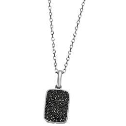 Kette mit Anhänger Firetti "Schmuck Geschenk Silber 925 Halsschmuck Halskette Ankerkette Pavé" Halsketten Gr. Silber 925 (Sterlingsilber), L: 45cm B: 1,2mm, silberfarben (silberfarben-schwarz) Damen mit Zirkonia (synth.)