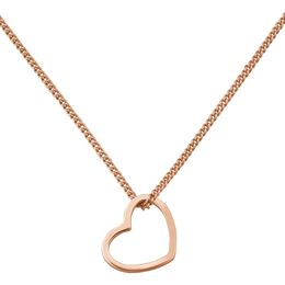 Kette mit Anhänger MODABILÉ "Schmuck Geschenk Silber 925 Halsschmuck Halskette Heart Herz" Halsketten Gr. Silber 925 (Sterlingsilber), L: 50cm B: 1,2mm, rosegold (roségoldfarben) Damen