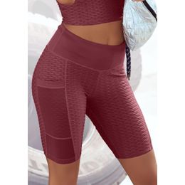 Radlerhose Vivance ACTIVE "-Sporthose" Gr. L (44/46), N-Gr, rot Damen Hosen mit Wabendesgin und zwei Taschen