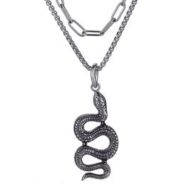 Kette mit Anhänger Firetti "Schmuck Geschenk, Snake" Halsketten Gr. Edelstahl, Länge: 45 cm, schwarz (edelstahlfarben, schwarz) Damen