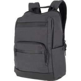 Rucksack Travelite "Meet, 41 cm, anthrazit" Gr. B/H/T: 30cm x 41cm x 21cm, grau (anthrazit), Herren, Polyester, Rucksäcke, Arbeitsrucksack Schulrucksack 15,6-Zoll Laptopfach Volumenerweiterung