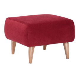 Hocker Home Affaire "Baggio" Gr. B/H/T: 63cm x 45cm x 63cm, Struktur, rot mit Holzfüßen