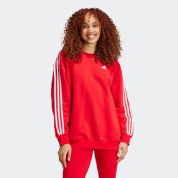 Sweatshirt adidas Sportswear "ESSENTIALS 3-STREIFEN OVERSIZED" Gr. S (M), rot (betsca) Damen Sweatshirts