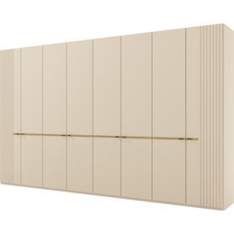 Drehtürenschrank Gallery M BRANDED BY MUSTERRING "Isabelle" Schränke Gr. B/H/T: 393,1cm x 216cm x 58cm, Lamellen im Korpus-Farbton, 8 St., beige (champagner-dekor) inkl. Türdämpfung