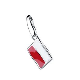 Charm-Einhänger Giorgio Martello MILANO "Flagge Polen, Silber 925" Charms bunt Damen