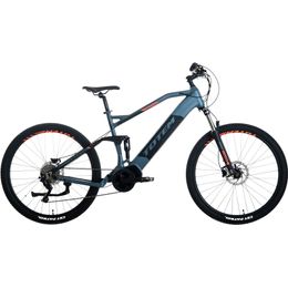 E-Bike Totem "Carry Pro" E-Bikes Gr. 46cm, 29 Zoll (73,66cm), schwarz (stahlblau-schwarz) Pedelec, Elektrofahrrad für Damen u. Herren, MTB