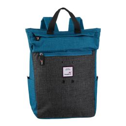 Cityrucksack Kangaroos Gr. B/H/T: 25cm x 36,5cm x 17cm, blau (petrol-grau) Rucksäcke Freizeitrucksack Arbeitsrucksack Schulrucksack