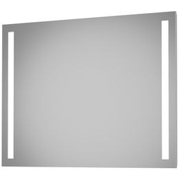 Badspiegel Talos "Light", silber (silberfarben), B:100cm H:70cm T:5cm, Spiegel, BxH: 100x70 cm, energiesparend