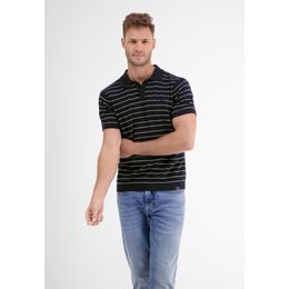 Poloshirt Lerros "Lerros Poloshirt in sommerlich-stylischer Strickoptik", Herren, Gr. L, blau (classic navy), 100% Baumwolle, Shirts