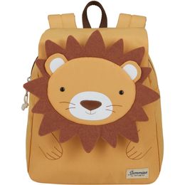 Kinderrucksack Samsonite "Happy Sammies ECO, S, Lion Lester" Gr. B/H/T: 26cm x 30cm x 12,5cm, gelb (lion lester), Kinder, Polyester, Rucksäcke, Kindergartenrucksack Kinderfreizeitrucksack Kinderrucksack