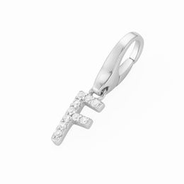 Charm Buchstabe Giorgio Martello MILANO "Buchstabe F, Zirkonia Steine, Silber 925" Charms weiß Damen