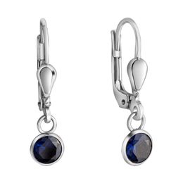 Paar Ohrhänger Firetti "Schmuck Geschenk Silber 925 Ohrschmuck Patentbrisur Solitär Glitzer" Ohrringe Gr. Silber 925 (Sterlingsilber), bunt (silberfarben, dunkelblau, dunkelblau) Damen mit Zirkonia (synth.)