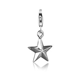 Charm-Einhänger NENALINA "Stern-Anhänger Star Party Astro 925 Silber" Charms Gr. ohne Stein, silberfarben (silber) Damen