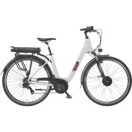 E-Bike Telefunken "Multitalent RC825" Gr. 47, weiß, E-Bikes, 47, 28 Zoll (71,12cm), Pedelec, Elektrofahrrad für Herren u. Damen, tiefer Einstieg