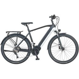 E-Bike Prophete "Entdecker 5.0" E-Bikes Gr. 55cm, 28 Zoll (71,12cm), schwarz (schwarz-silber) Pedelec, Elektrofahrrad für Herren