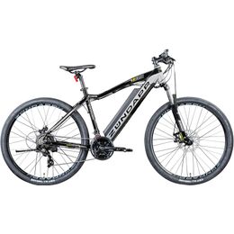 Zündapp E-Bike ZÜNDAPP "Z801" E-Bikes Gr. 48cm, 27,5 Zoll (69,85cm), schwarz (schwarz, silberfarben) Pedelec, Elektrofahrrad für Damen u. Herren, MTB