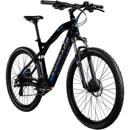 Zündapp E-Bike ZÜNDAPP "Z898" E-Bikes Gr. 48cm, 27,5 Zoll (69,85cm), schwarz (schwarz/blau) Pedelec, Elektrofahrrad für Damen u. Herren, MTB