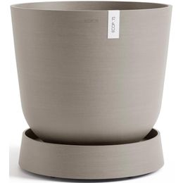 Topfuntersetzer Ecopots "mit Rollen Oslo 45 Taupe" Untersetzer grau (taupe) für innen und außen: frostsicher, bruchsicher lichtbeständig