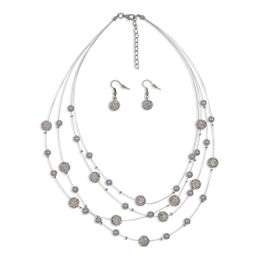 Collier-Set Firetti "Blue Crystal" Halsketten Gr. Metall, L: 52cm, silberfarben (metallfarben-kristallweiß) Damen mit Glasstein